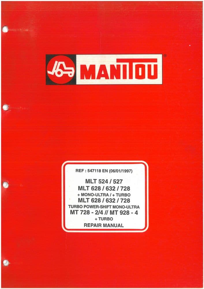 Manitou Telehandler MLT524 MLT527 MLT628 MLT632 MLT728 & MT728 MT928 ...