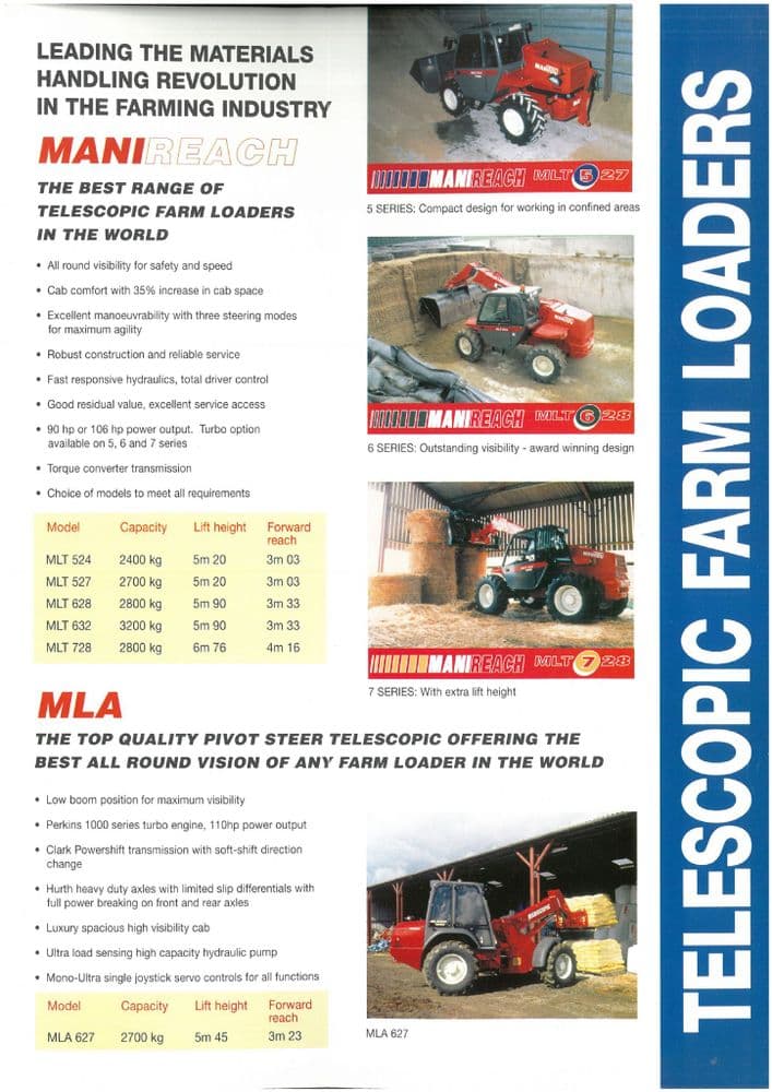 Manitou Telescopic Farm Loader - ManiReach MLA Brochure