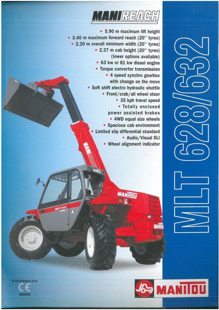 Manitou Telescopic Handler Mani Reach MLT628/632 Brochure - MLT 628 632