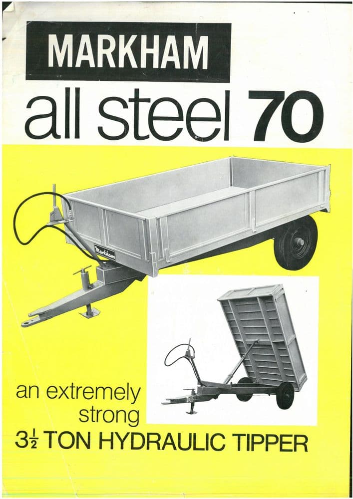 Markham Hydraulic Tipper Trailer All Steel 70 Brochure