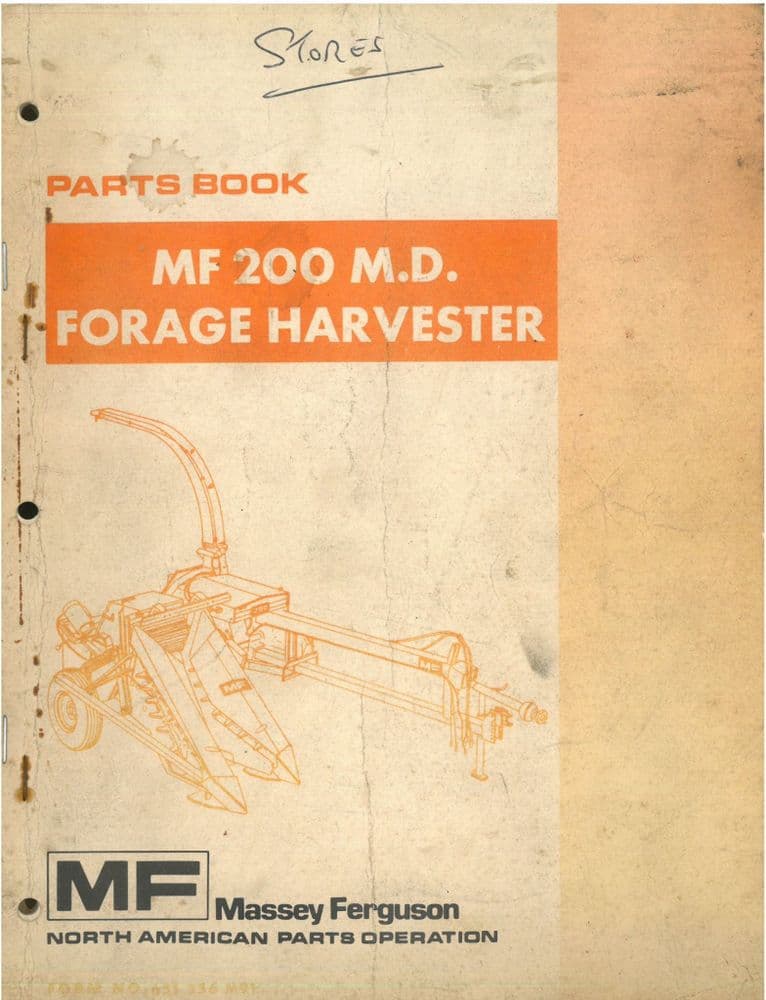 Massey Ferguson 200 MD Forage Harvester Parts Manual - MF200- ORIGINAL