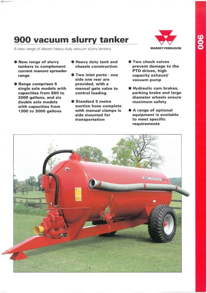 Massey Ferguson 900 Vacuum Slurry Tanker Brochure
