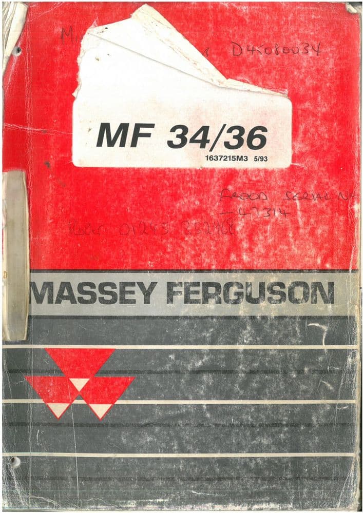 Massey Ferguson Combine MF34 & MF36 Parts Manual - MF 34 36 - ORIGINAL