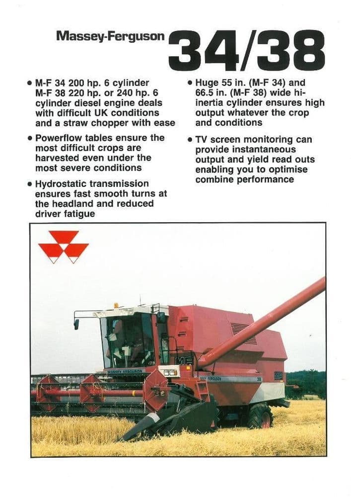 Massey Ferguson Combine MF34 & MF38 Brochure - MF 34 38