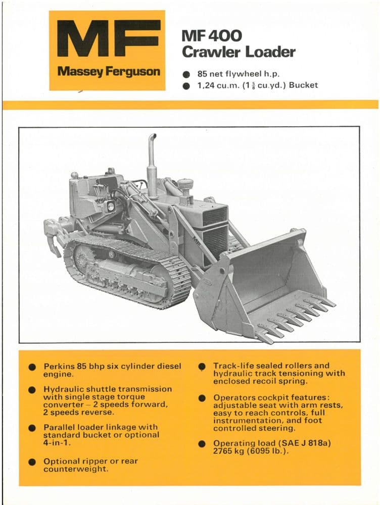 Massey Ferguson Crawler Tractor Loader MF400 Brochure - MF 400