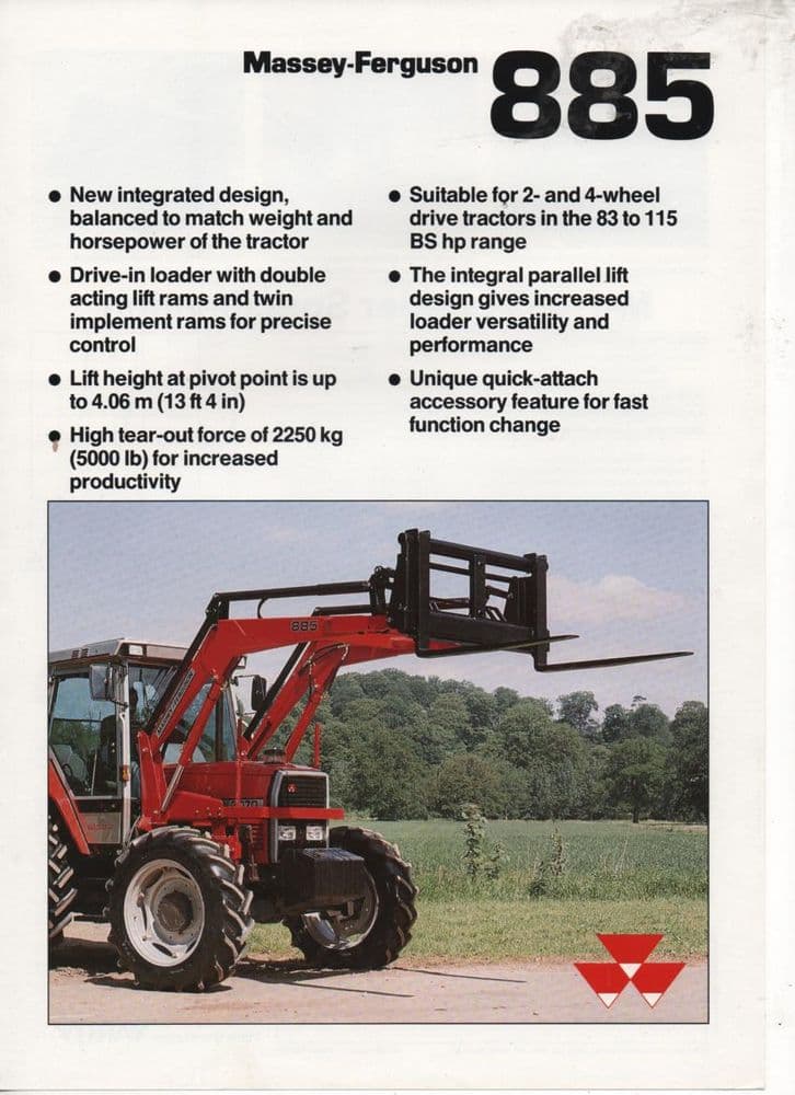 Massey Ferguson Loader MF885 Brochure - MF 885