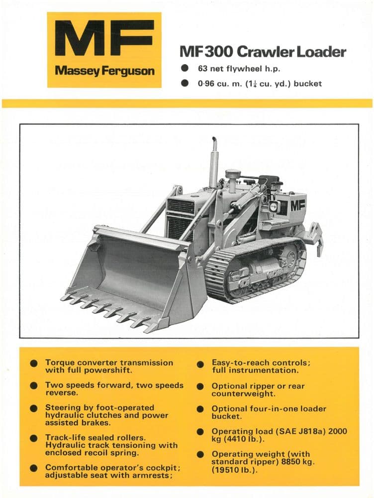 Massey Ferguson MF300 Crawler Loader Brochure - MF 300