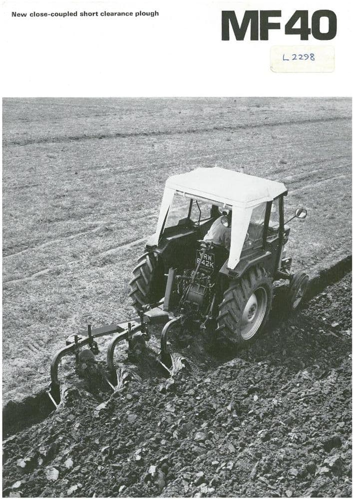 Massey Ferguson MF40 Plough Brochure - MF 40