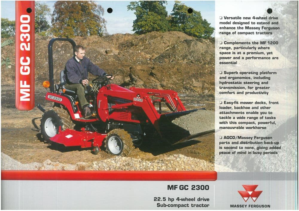Massey Ferguson Sub-Compact 4 wheel drive 22 5bp - MF GC 2300 Brochure