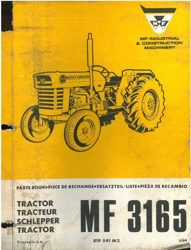 Massey Ferguson Tractor 3165 S/R Parts Manual - MF3165S/R - ORIGINAL