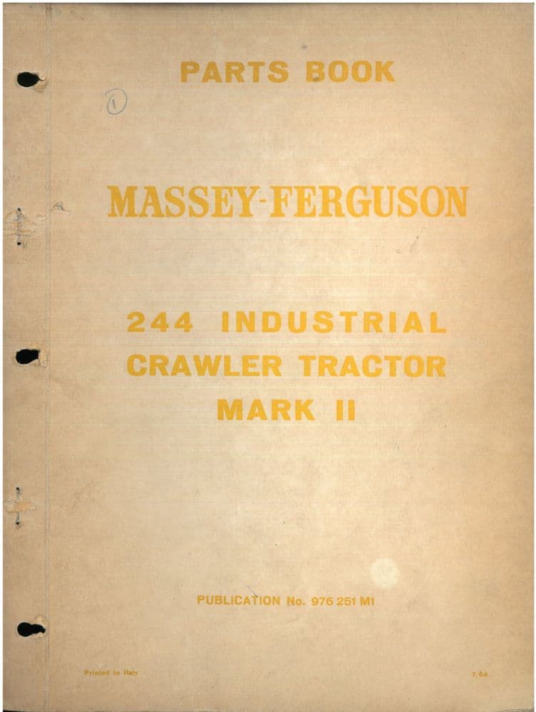 Massey Ferguson Tractor Industrial Crawler 244 Mark II Parts Manual - ORIGINAL