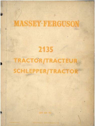 Massey Ferguson Tractor MF2135 Parts Manual - MF 2135 ORIGINAL MANUAL