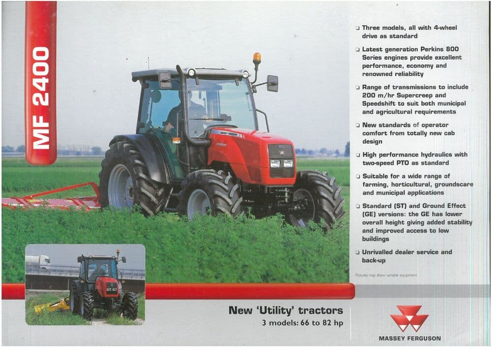 Massey Ferguson Tractor MF2400 - 2430 2435 2440 - ST & GE Versions ...