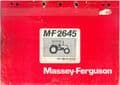 Massey Ferguson Tractor MF2645 Parts Manual - MF 2645