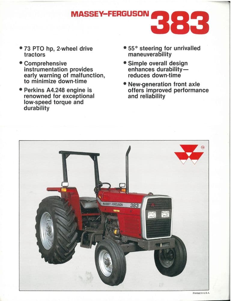 Massey Ferguson Tractor MF383 Brochure - MF 383