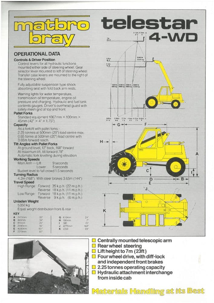 Matbro Bray Telescopic Handler Telestar 4-WD Brochure