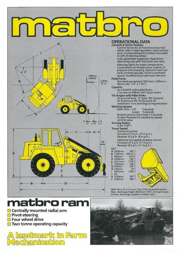 MATBRO RAM TELEHANDLER WHEEL LOADER BROCHURE - IB3