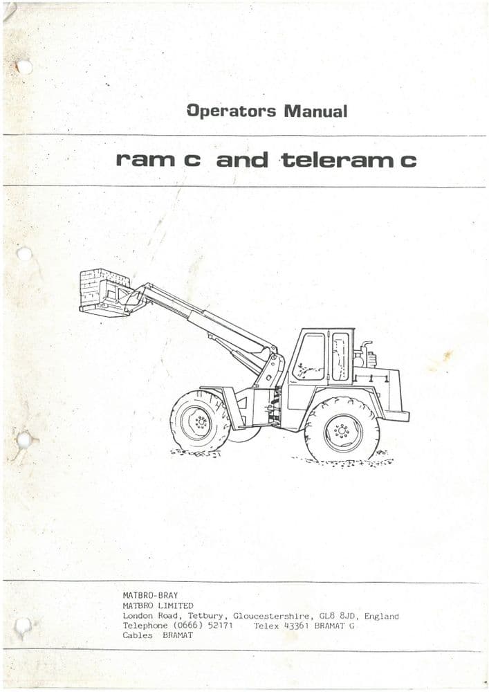 Matbro Telehandler Ram C & Teleram C Operators and Parts Manual ...