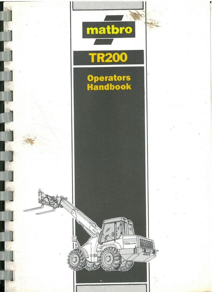Matbro Telehandler TR200 Operators Manual - ORIGINAL MANUAL
