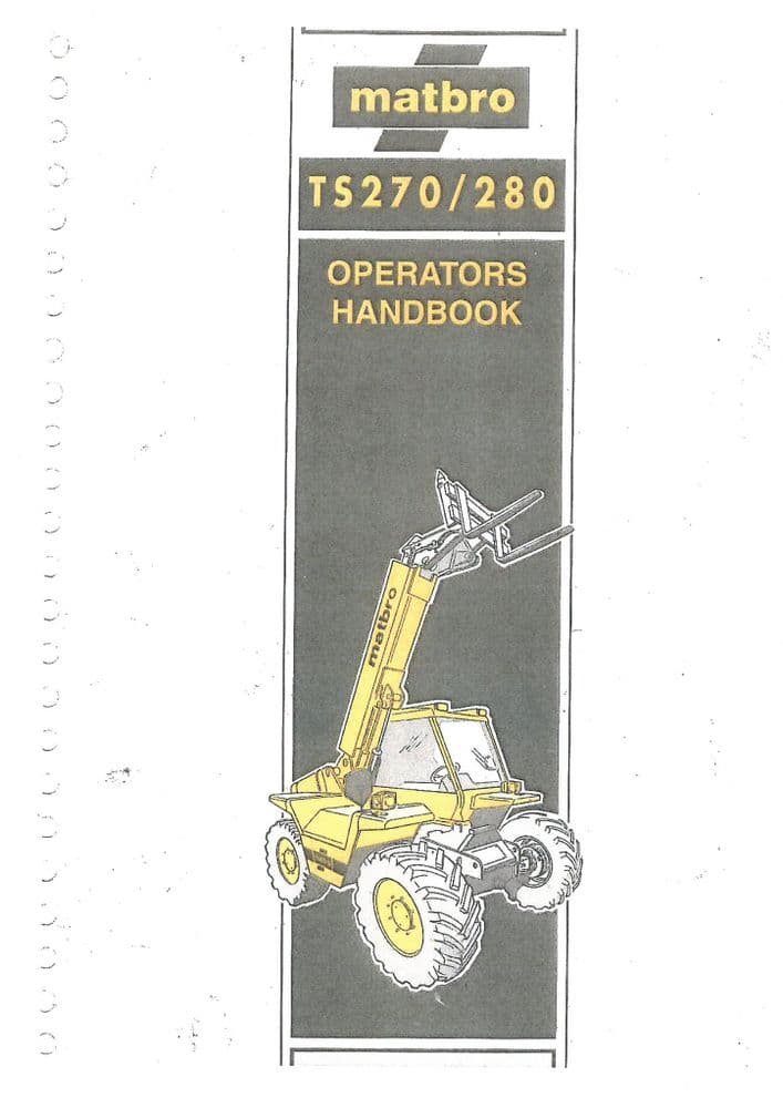 Matbro Telehandler TS270 & TS280 Operators Manual