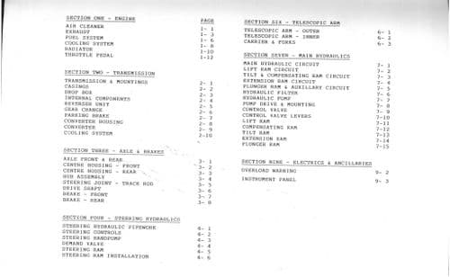Matbro Telescopic Handler Telestar 3 Parts Manual
