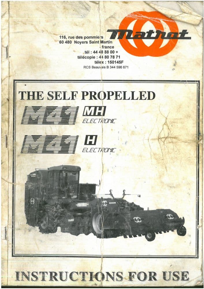 Matrot Self Propelled Sugar Beet Harvester M41MH & M41H Operators ...