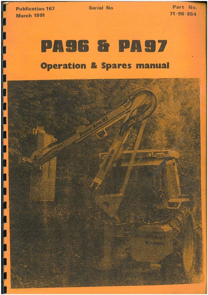 McConnel Hedgetrimmer PA96 & PA97 Operators Manual with Parts List ...