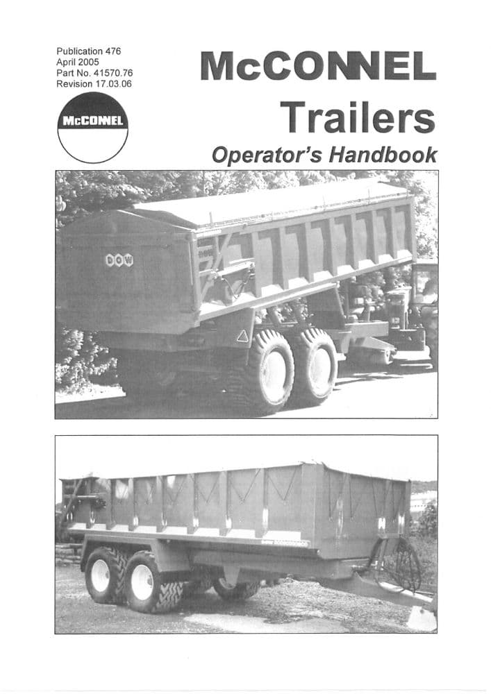 Mcconnel Trailers Operators Manual