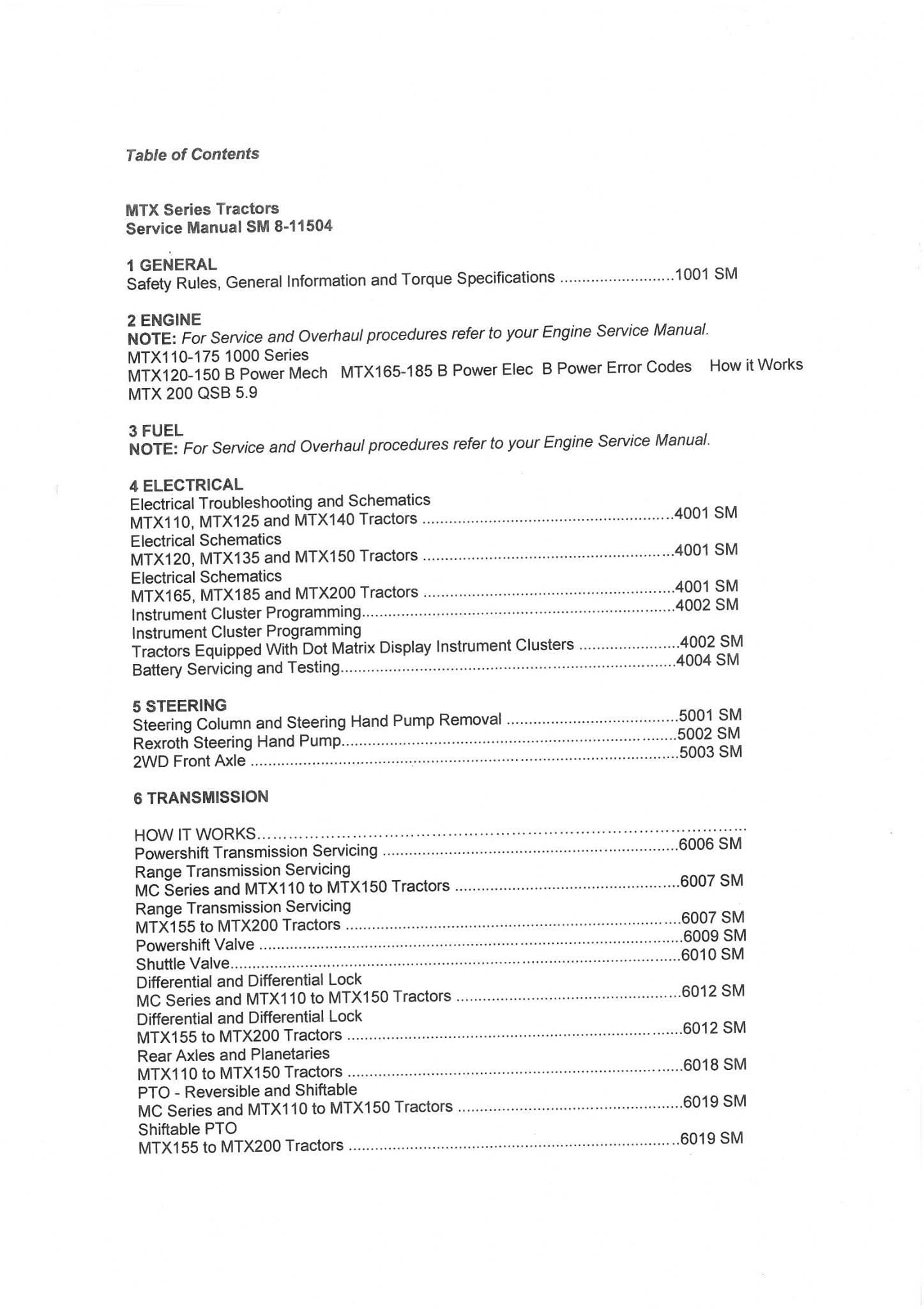 McCormick Tractor MTX120 MTX135 MTX150 Workshop Service Manual