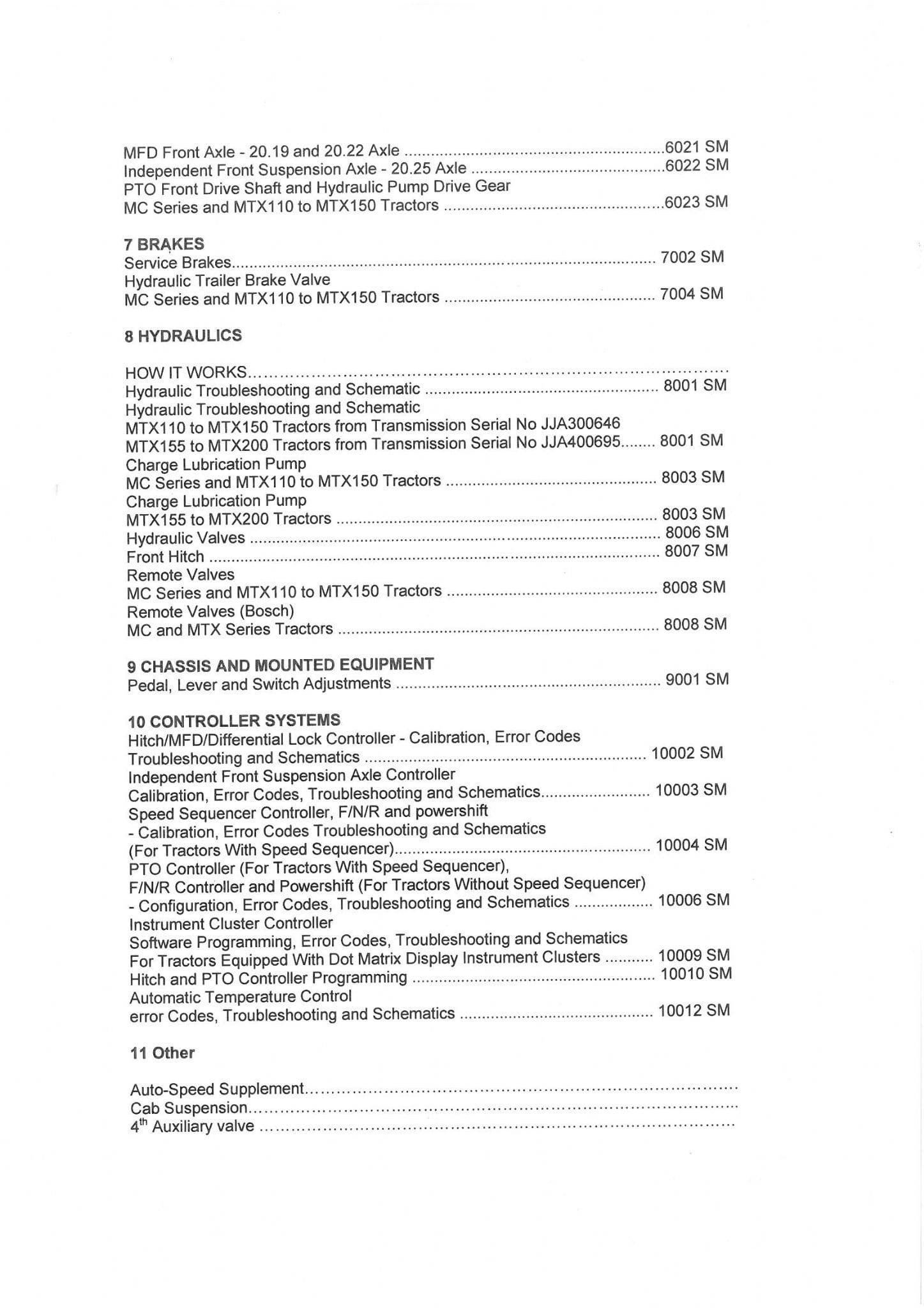 McCormick Tractor MTX120 MTX135 MTX150 Workshop Service Manual