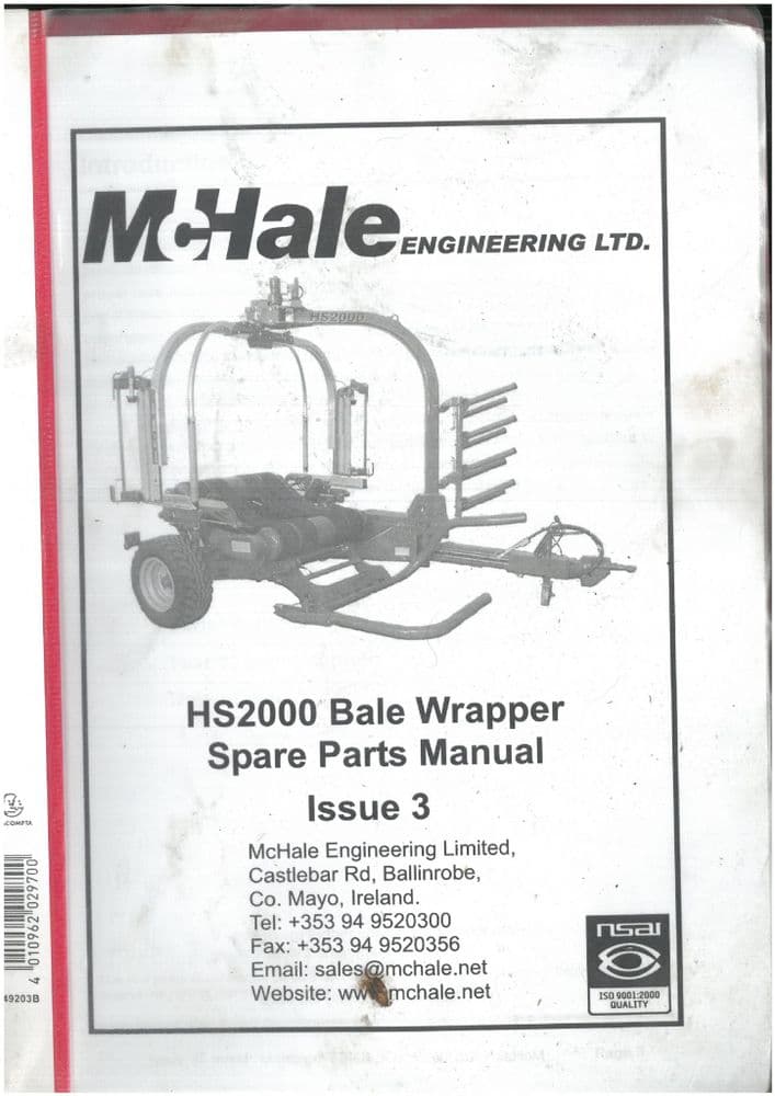 McHale Bale Wrapper HS2000 Parts Manual