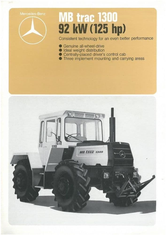 Mercedes Benz MBtrac 1300 Tractor Brochure