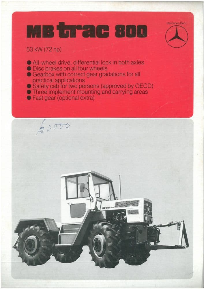 Mercedes Benz Tractor MBtrac 800 Brochure