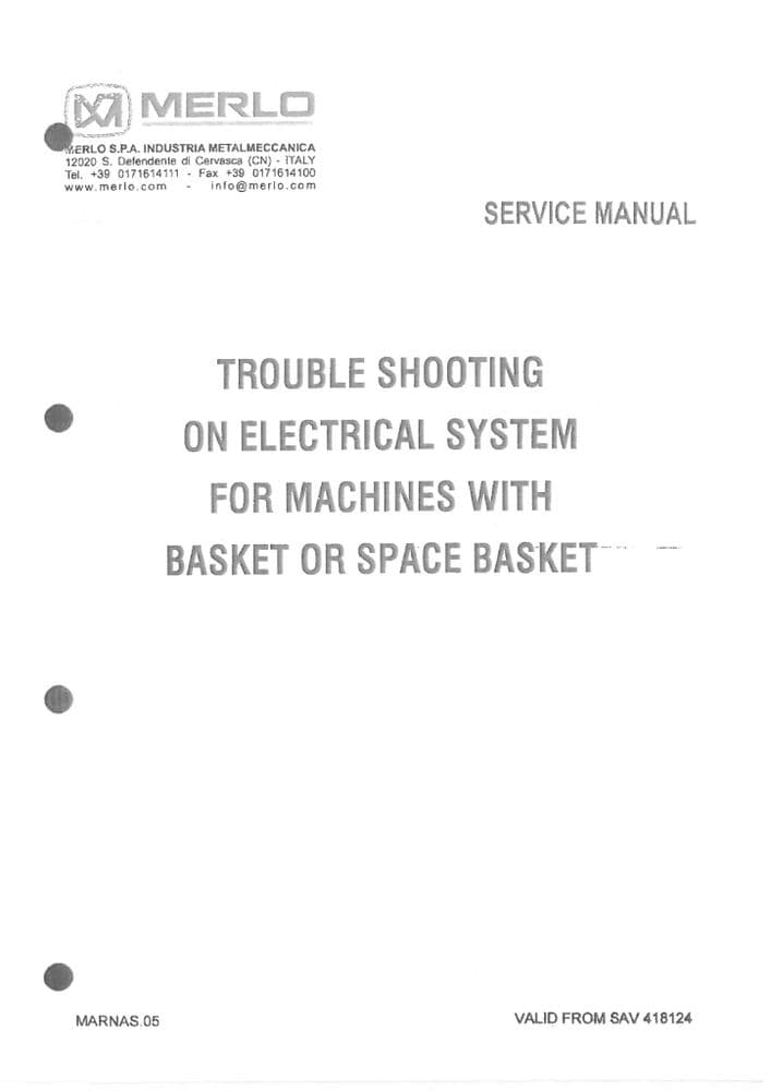 Merlo Telescopic Handler Electrical System for Machines with Basket or ...