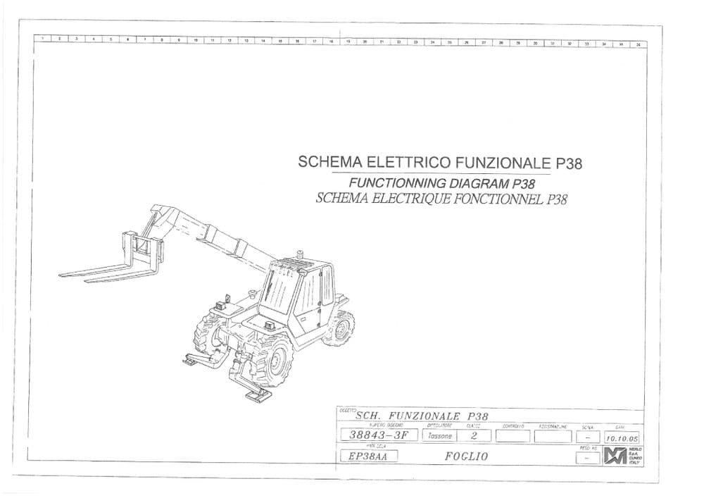 Merlo Telescopic Handler P38 Electrical Schematic Manual