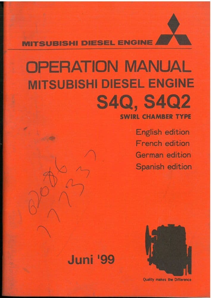 Mitsubishi Diesel Engine S4Q S4Q2 Operators Manual