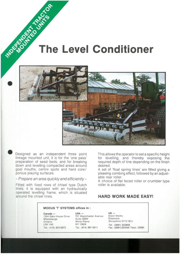 Modus T Systems - The Level Conditioner Brochure