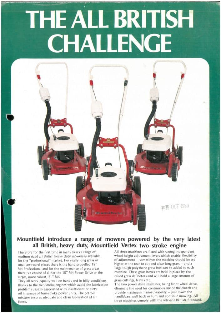 Mountfield The All British Challenge Mower Professional Power Drive ...
