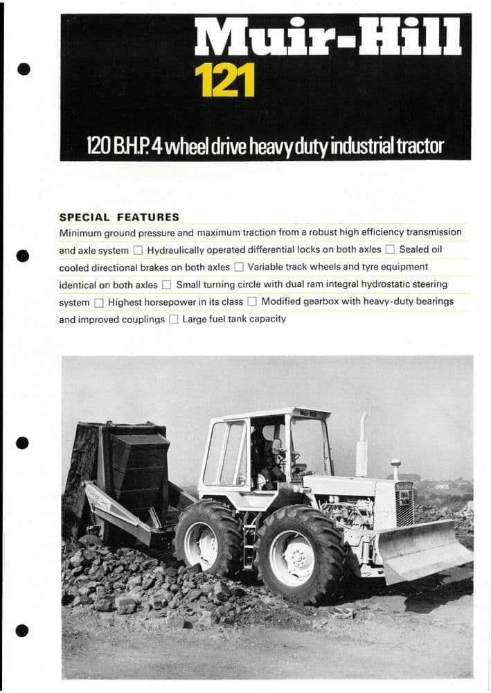 Muir Hill Tractor 121 " Heavy Industrial" Brochure
