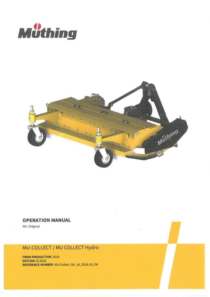 Muthing Flail Mower MU-Collect & Hydro Operators Manual