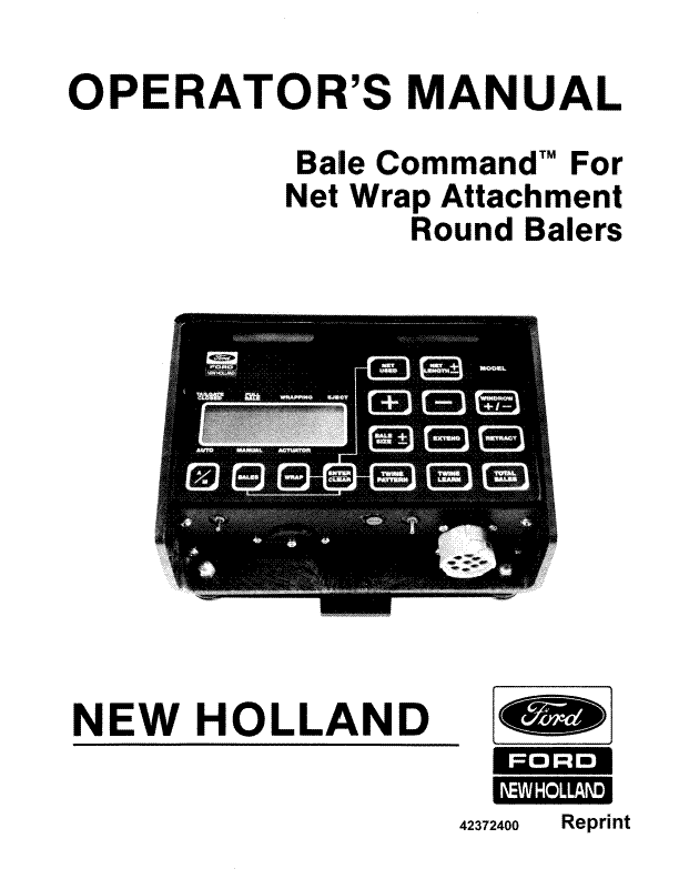New Holland Bale Command Net Wrap Attach Operators Manual For Round ...