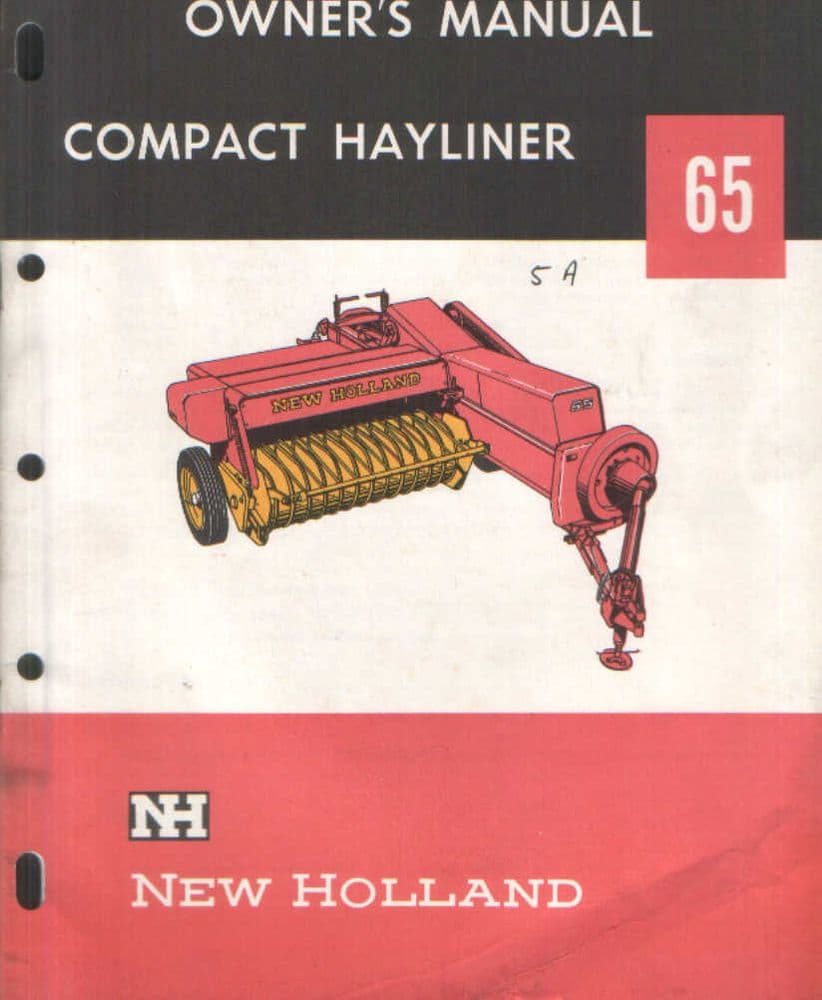 New Holland Baler Compact Hayliner 65 Operators Manual NH65