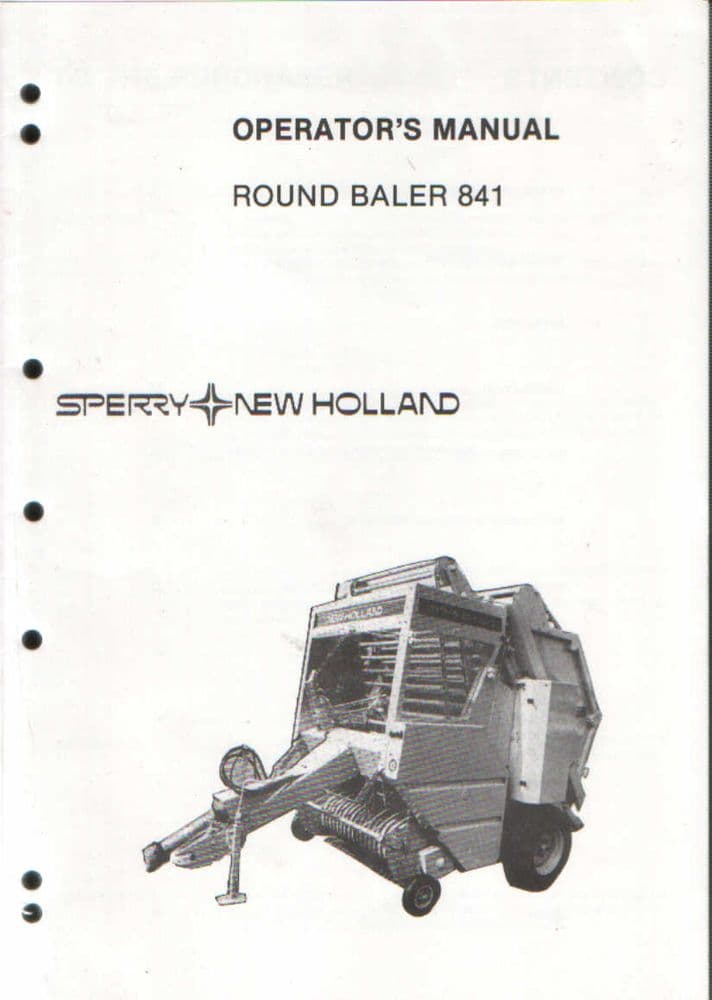 New Holland Round Baler 841 Operators Manual also has Net Wrap Info