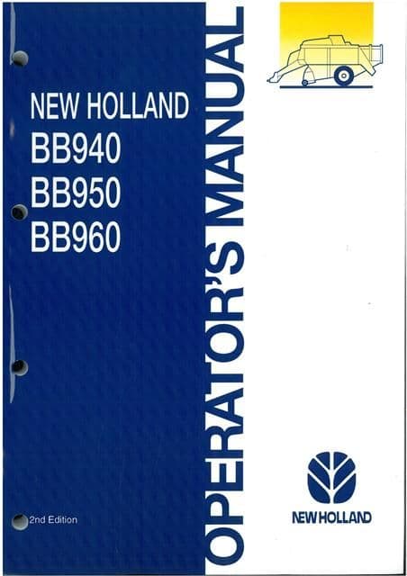 New Holland Round Baler BB940 BB950 BB960 Operators Manual - ORIGINAL