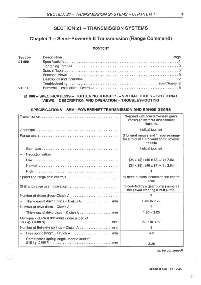 New Holland Tractor TM115 TM125 TM135 TM150 TM165 Trans Hydraulic ...