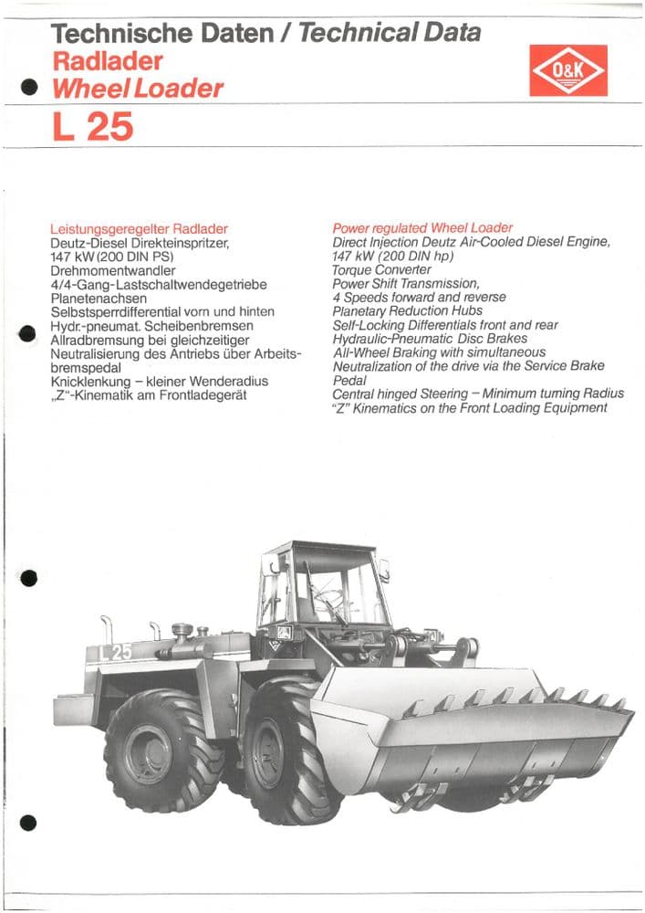 O&K Wheel Loader L25 Brochure - L 25