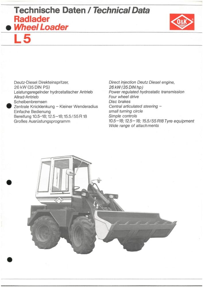 O&K Wheel Loader L5 Brochure - L 5