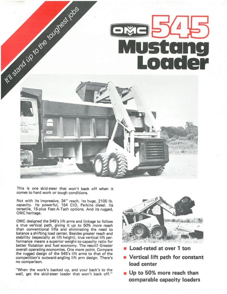 OMC Mustang Loader 545 Brochure