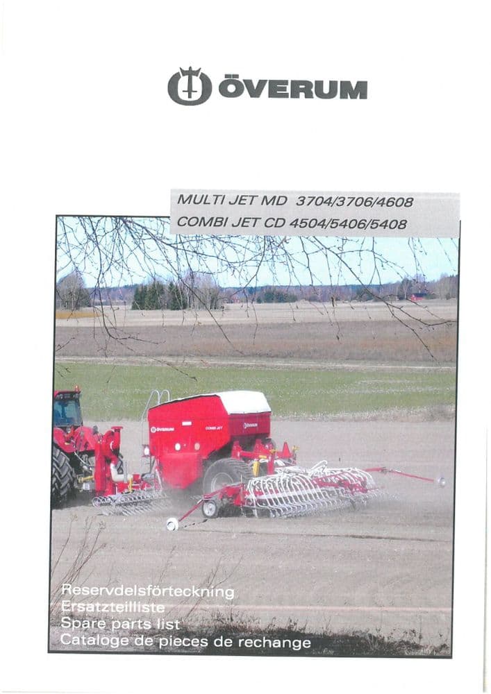 Overum Seed Drill Multi Jet MD 3704 3706 4608 Combi Jet CD 4504 4506 ...