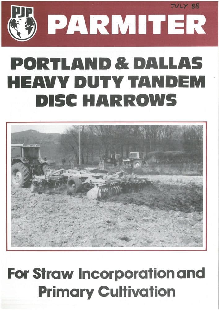 Parmiter Portland & Dalls Heavy Duty Tandem Disc Harrow Brochure